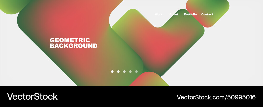 Abstract geometric design with red and green Vector Image