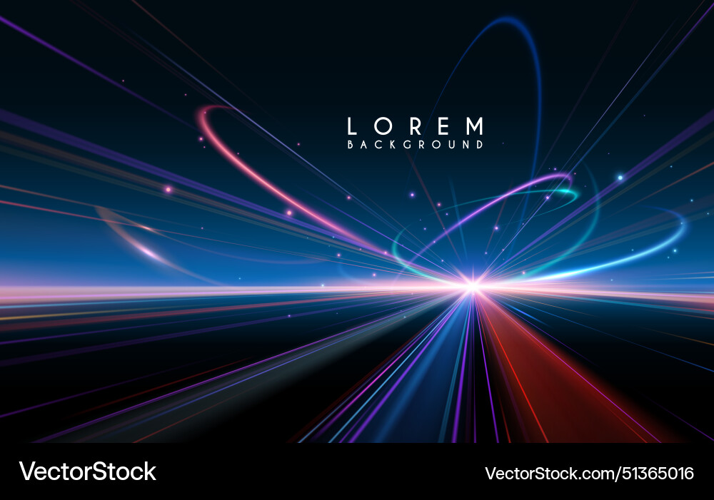 Abstract neon light rays background Royalty Free Vector