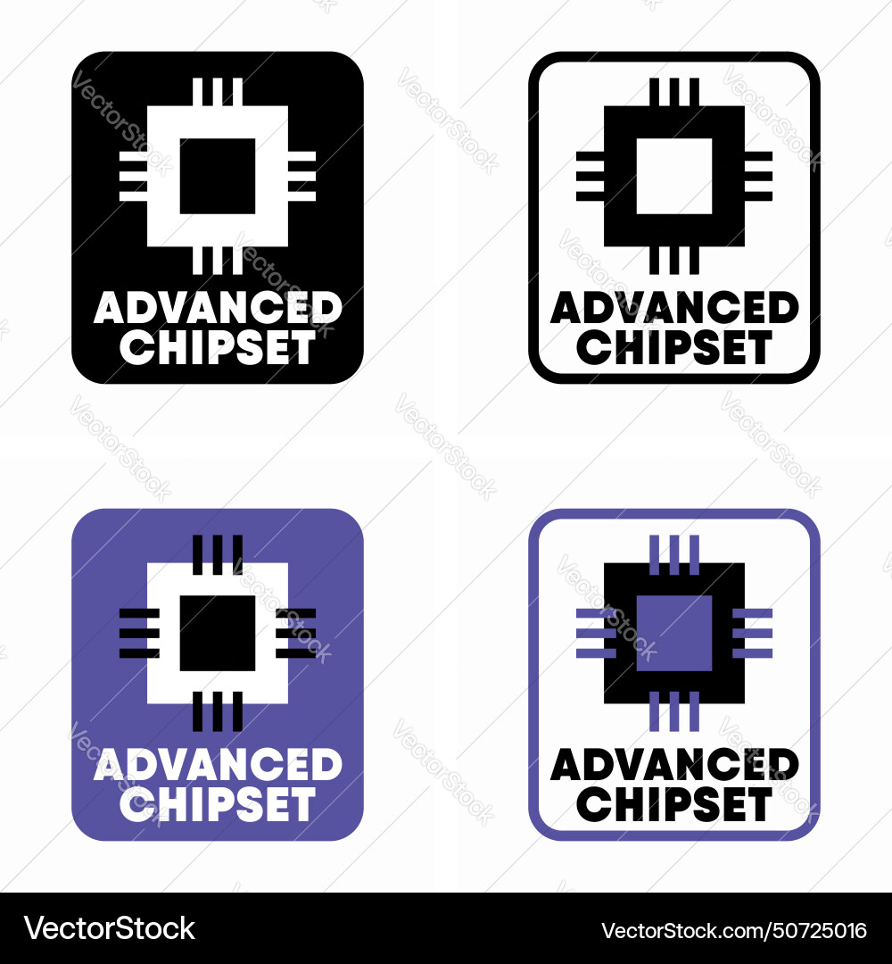 Advanced chipset information sign Royalty Free Vector Image