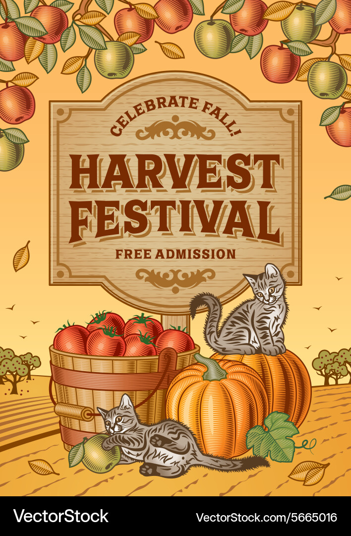 Autumn Harvest Poster Royalty Free Vector Image