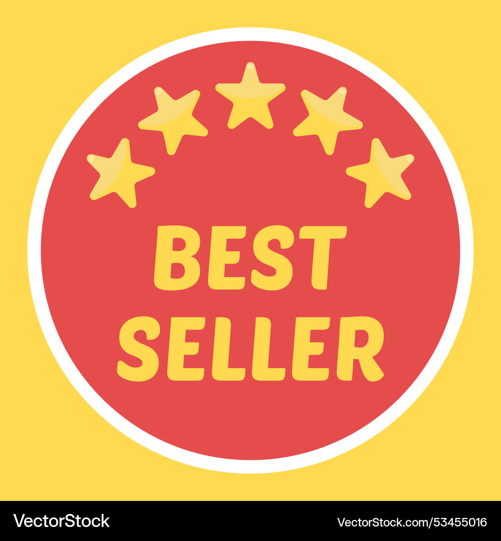 Best seller round label Royalty Free Vector Image