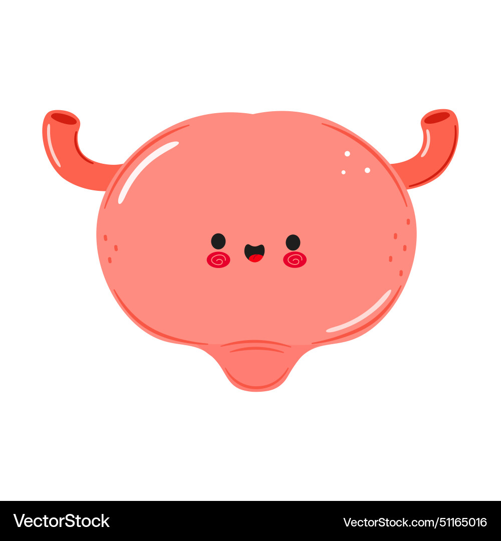 Bladder character hand drawn cartoon Royalty Free Vector
