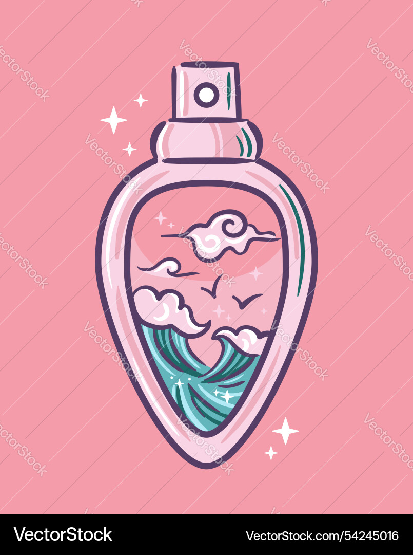 Bright colored perfume bottle design Royalty Free Vector