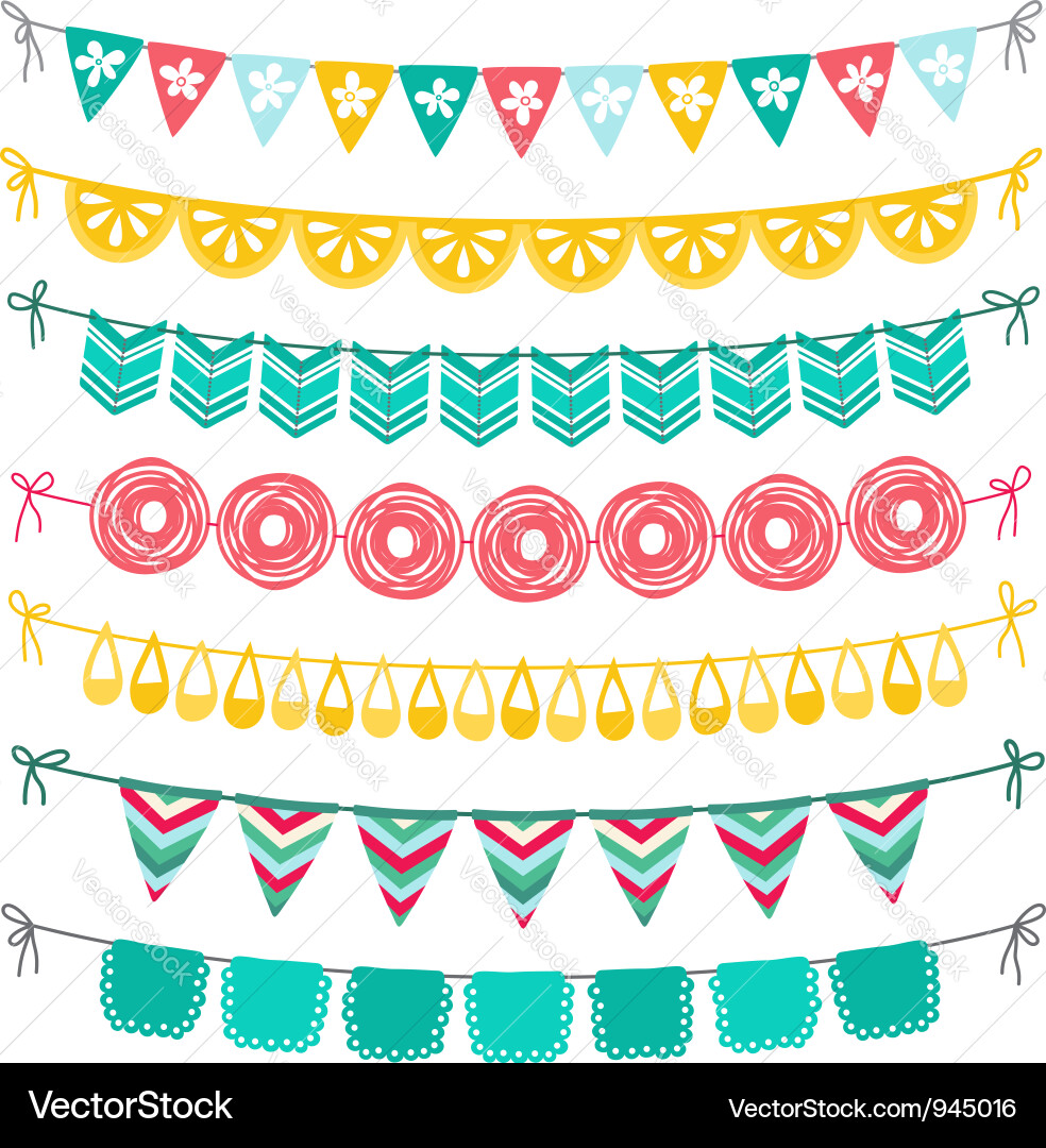 Garland set Royalty Free Vector Image - VectorStock