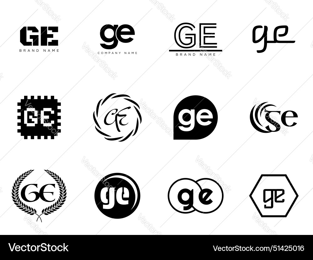 Ge logo company template letter g and e logotype Vector Image