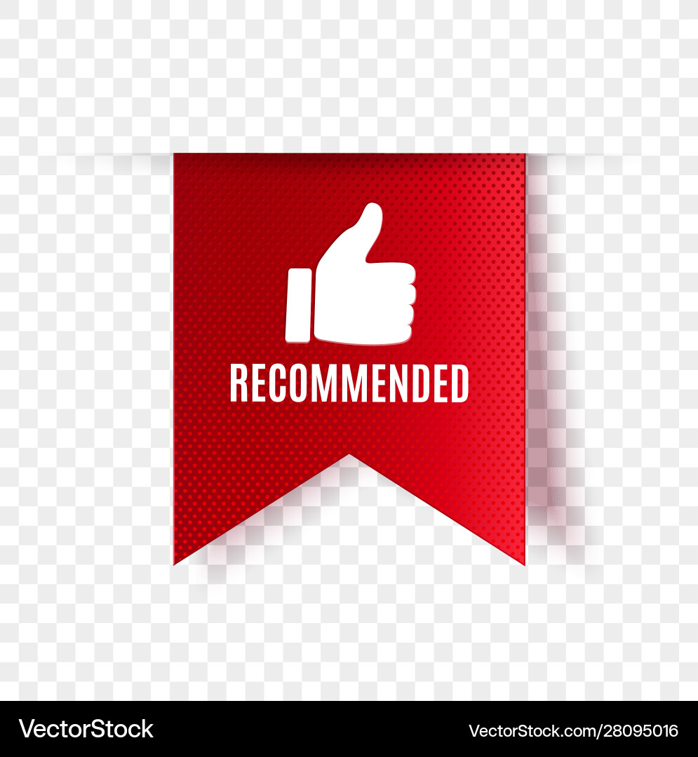 Recommended tag isolated Royalty Free Vector Image