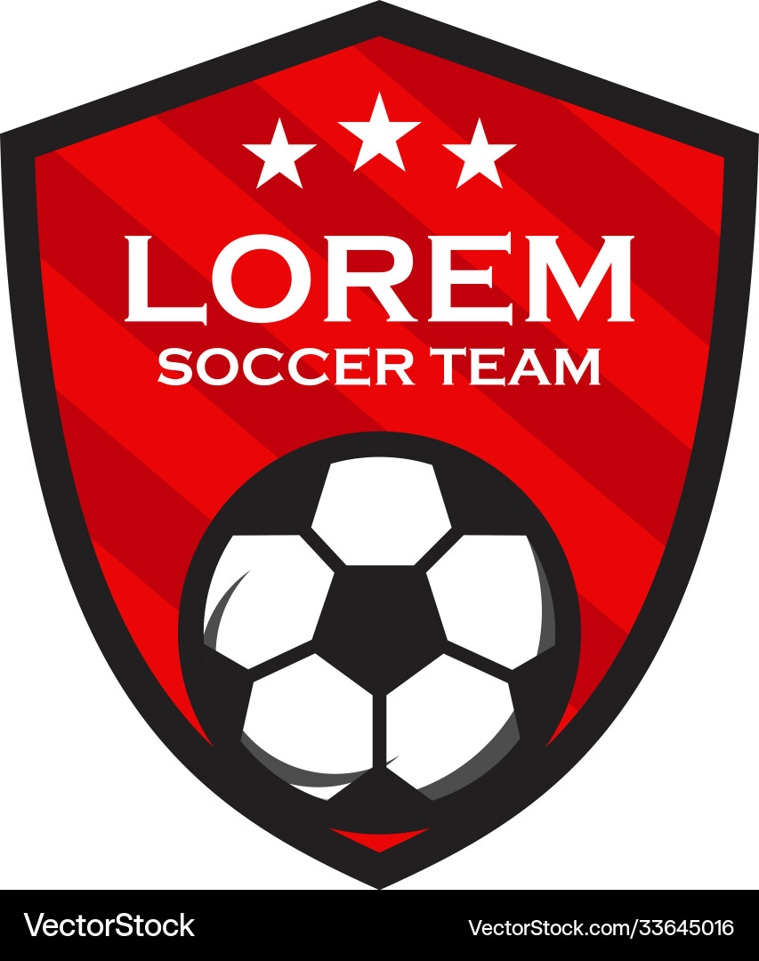 Soccer team logo template design Royalty Free Vector Image