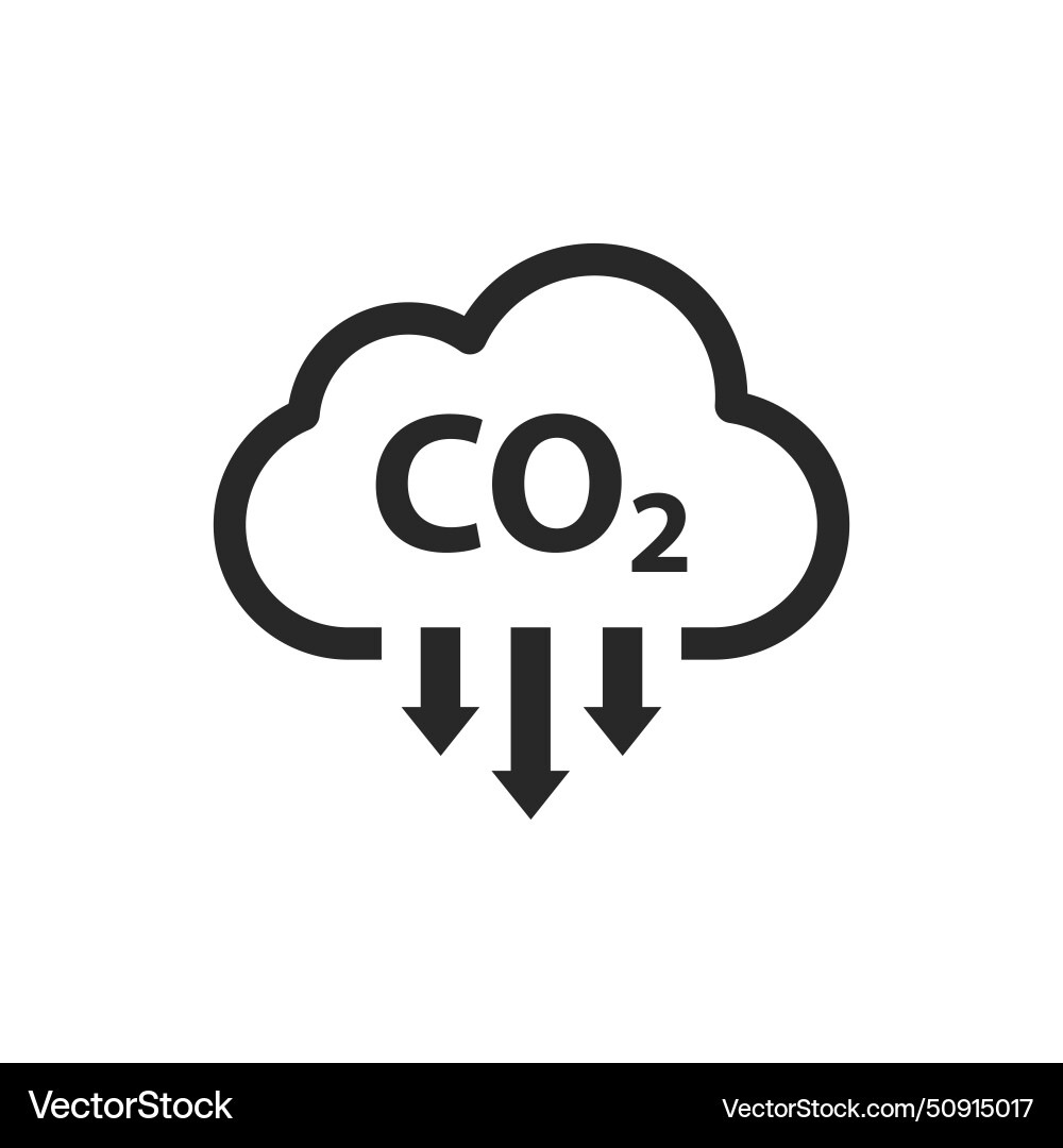 Co2 emissions icon or carbon dioxide Royalty Free Vector