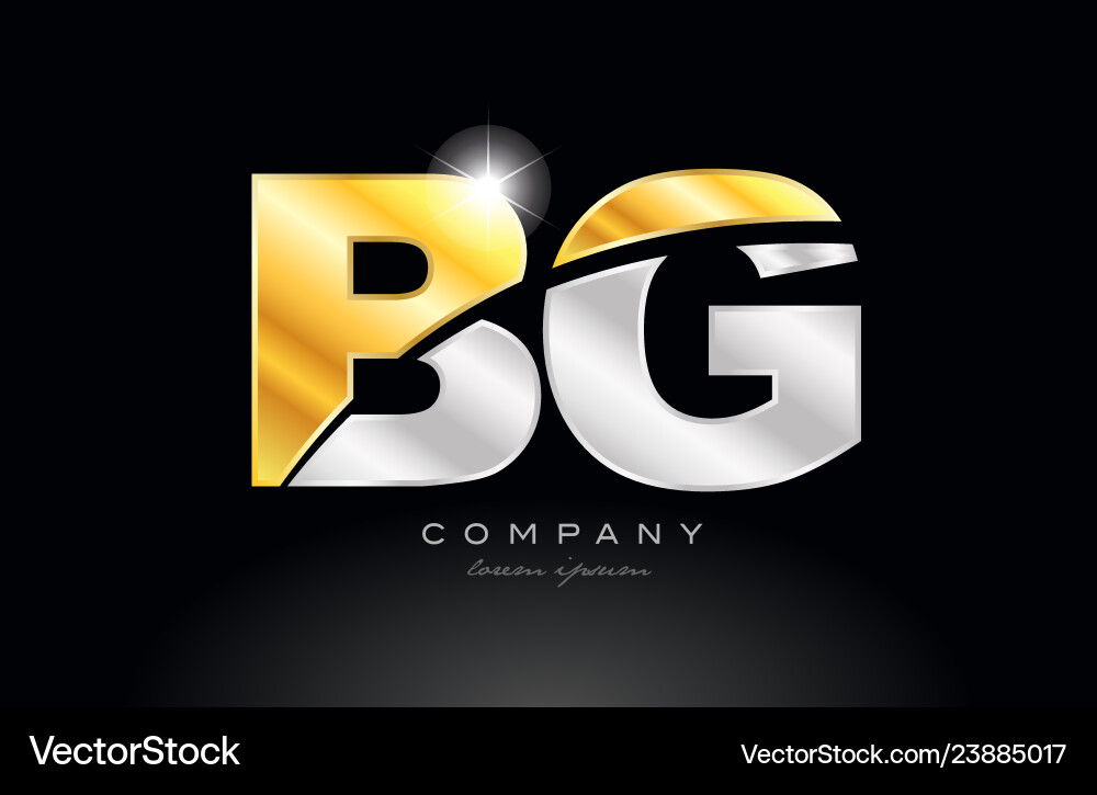 Combination letter bg b g alphabet with gold Vector Image