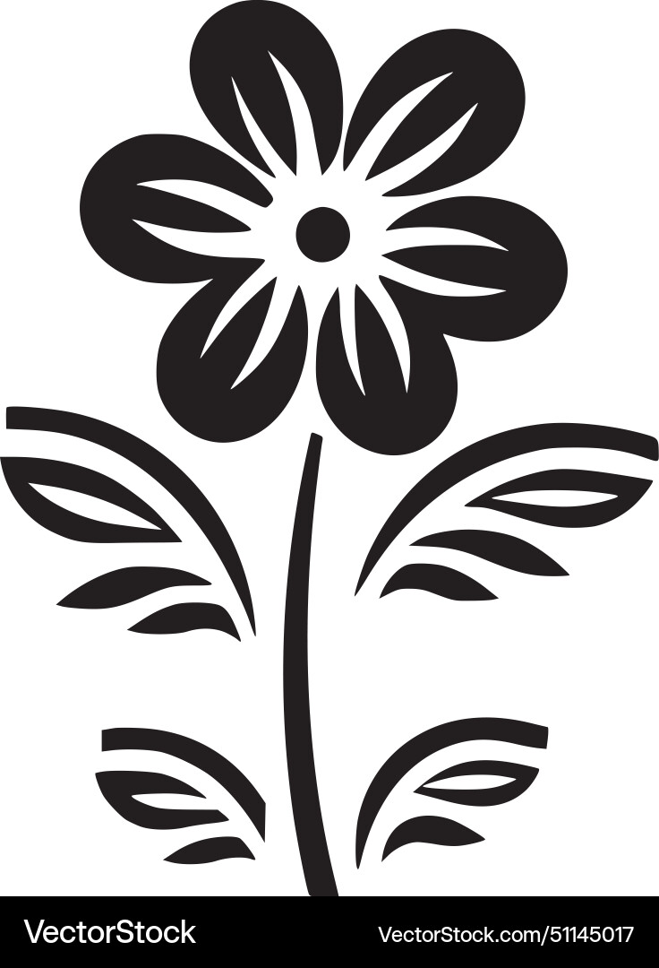Flower - black and white isolated icon Royalty Free Vector