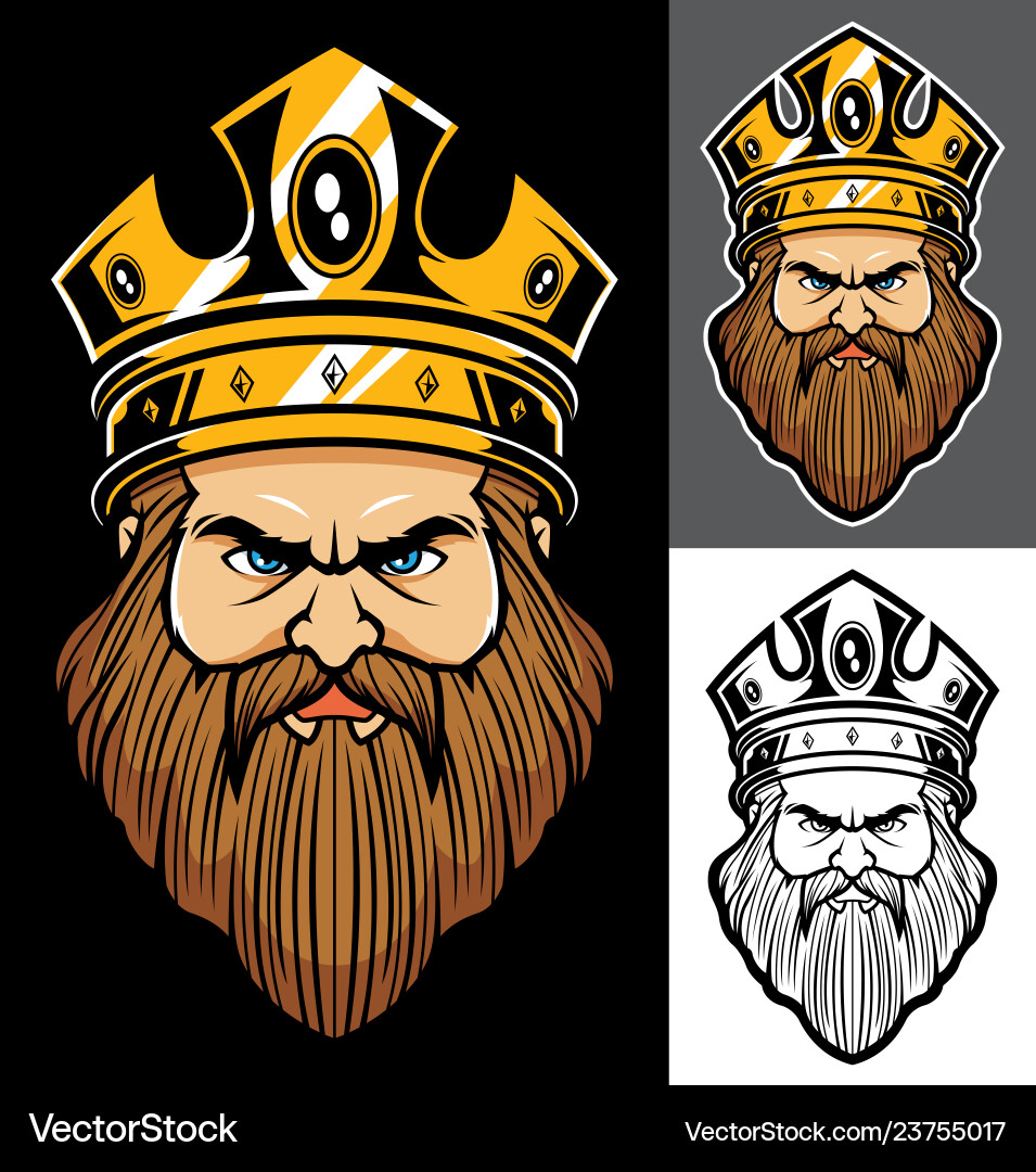 King face mascot Royalty Free Vector Image - VectorStock