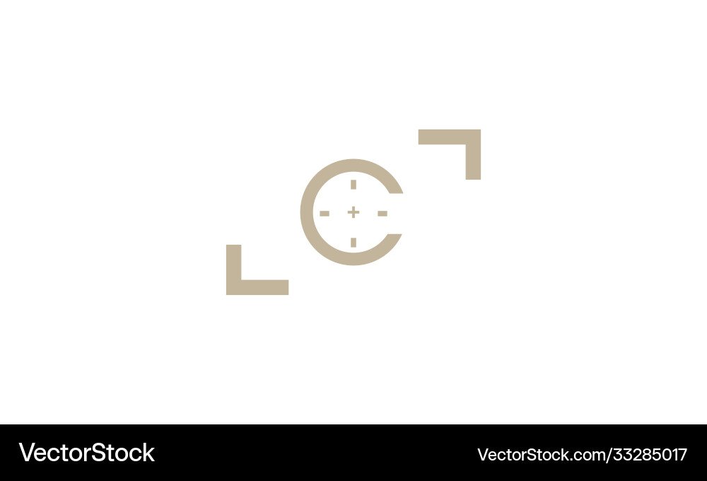 Letter c camera photography frame logo design Vector Image
