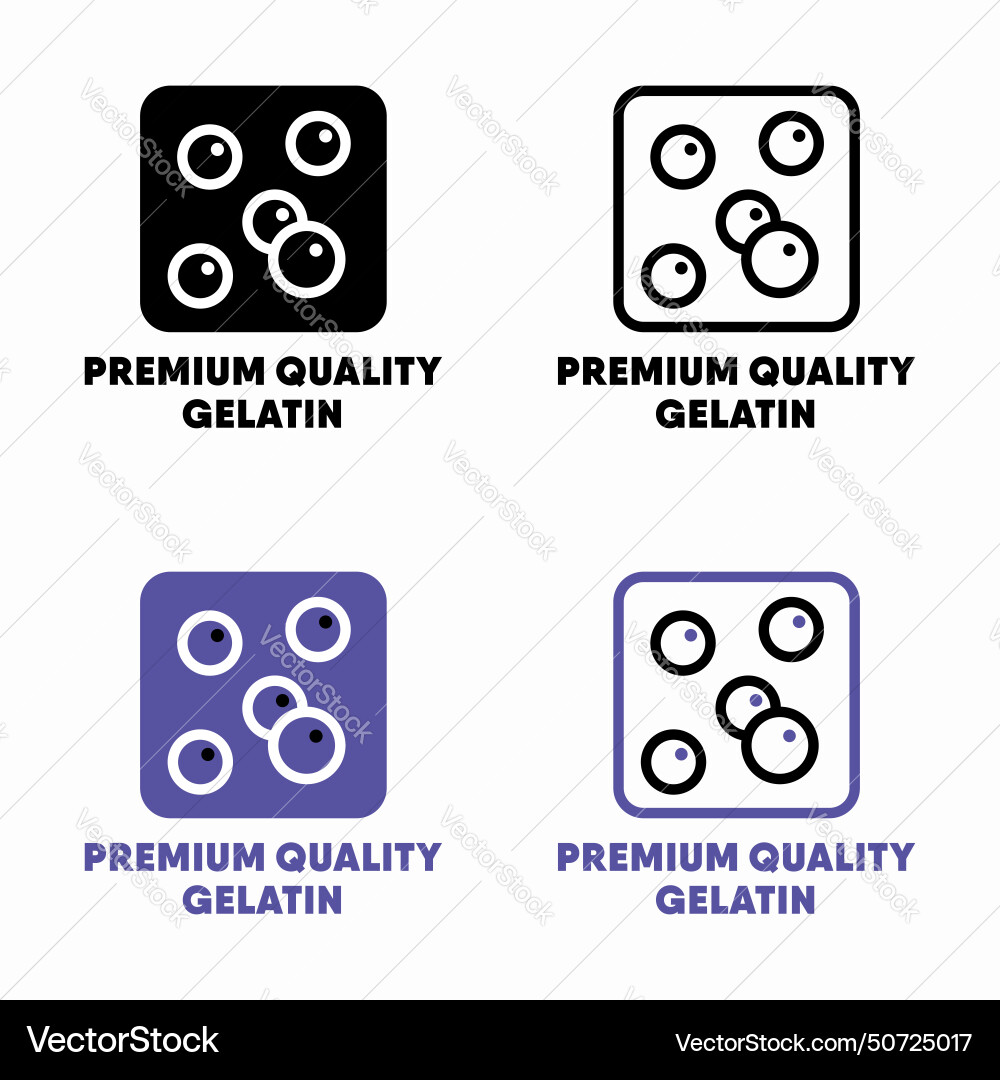 Premium quality gelatin information sign Vector Image