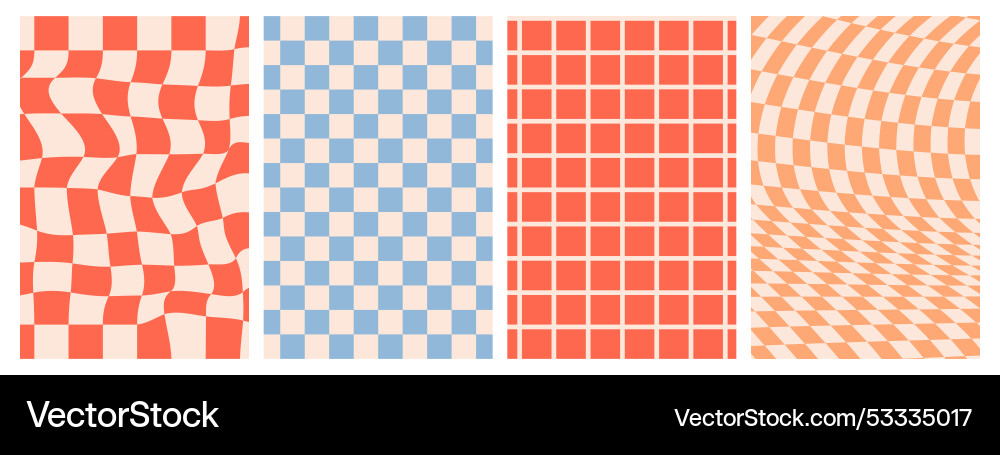 Psychedelic checkerboard posters Royalty Free Vector Image