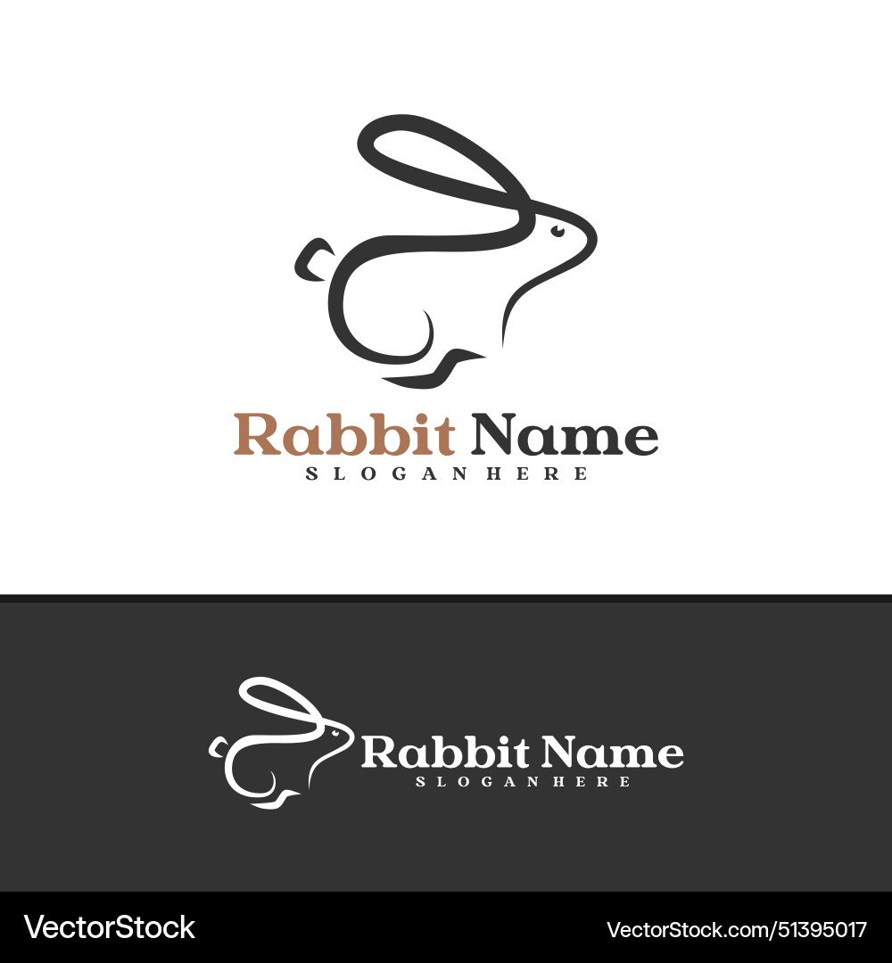 Rabbit logo template creative head Royalty Free Vector Image
