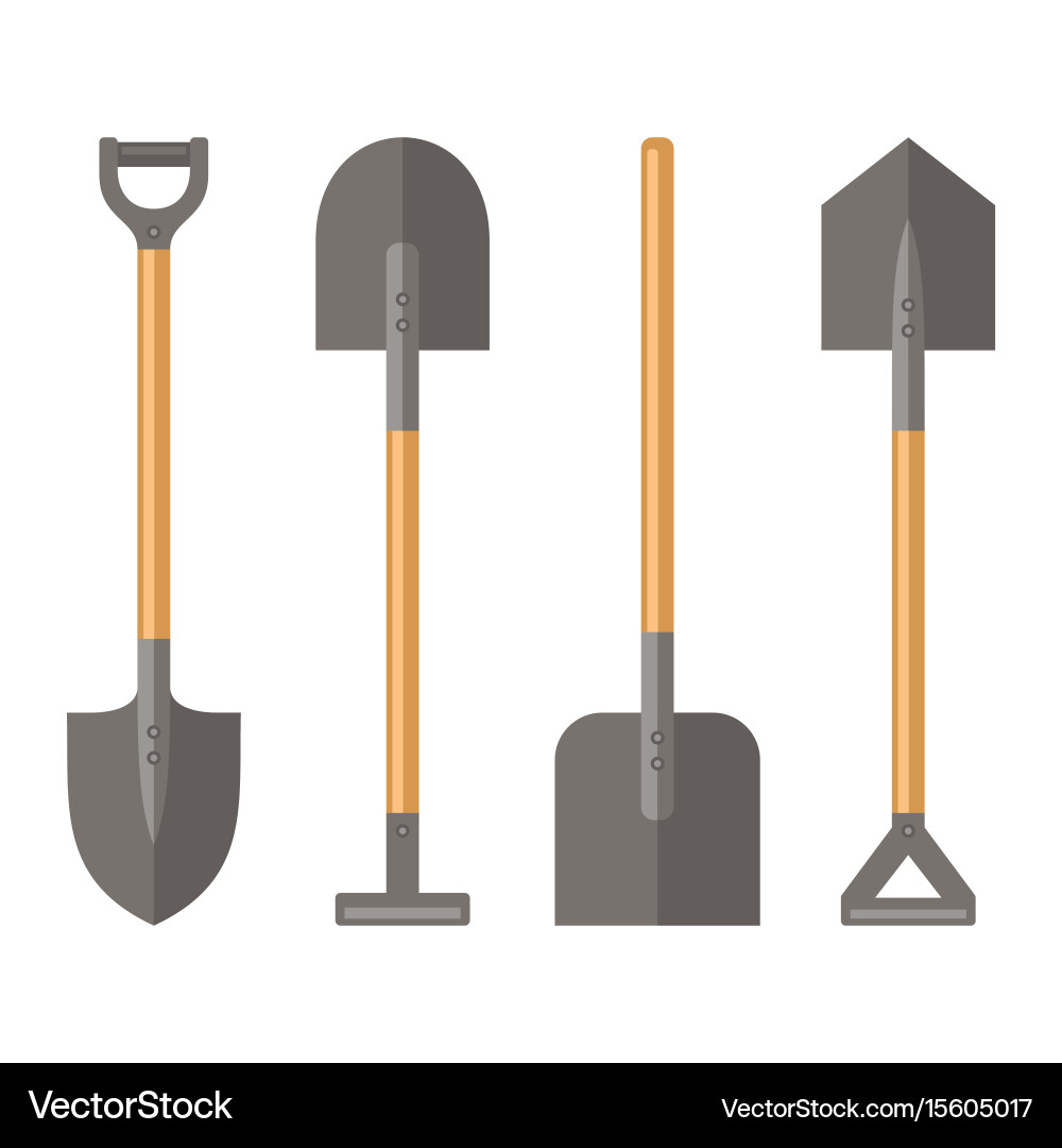 Shovel set on white background Royalty Free Vector Image