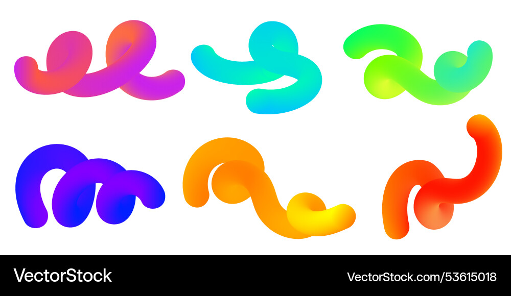 3d abstract liquid shapes with fluid gradient Vector Image