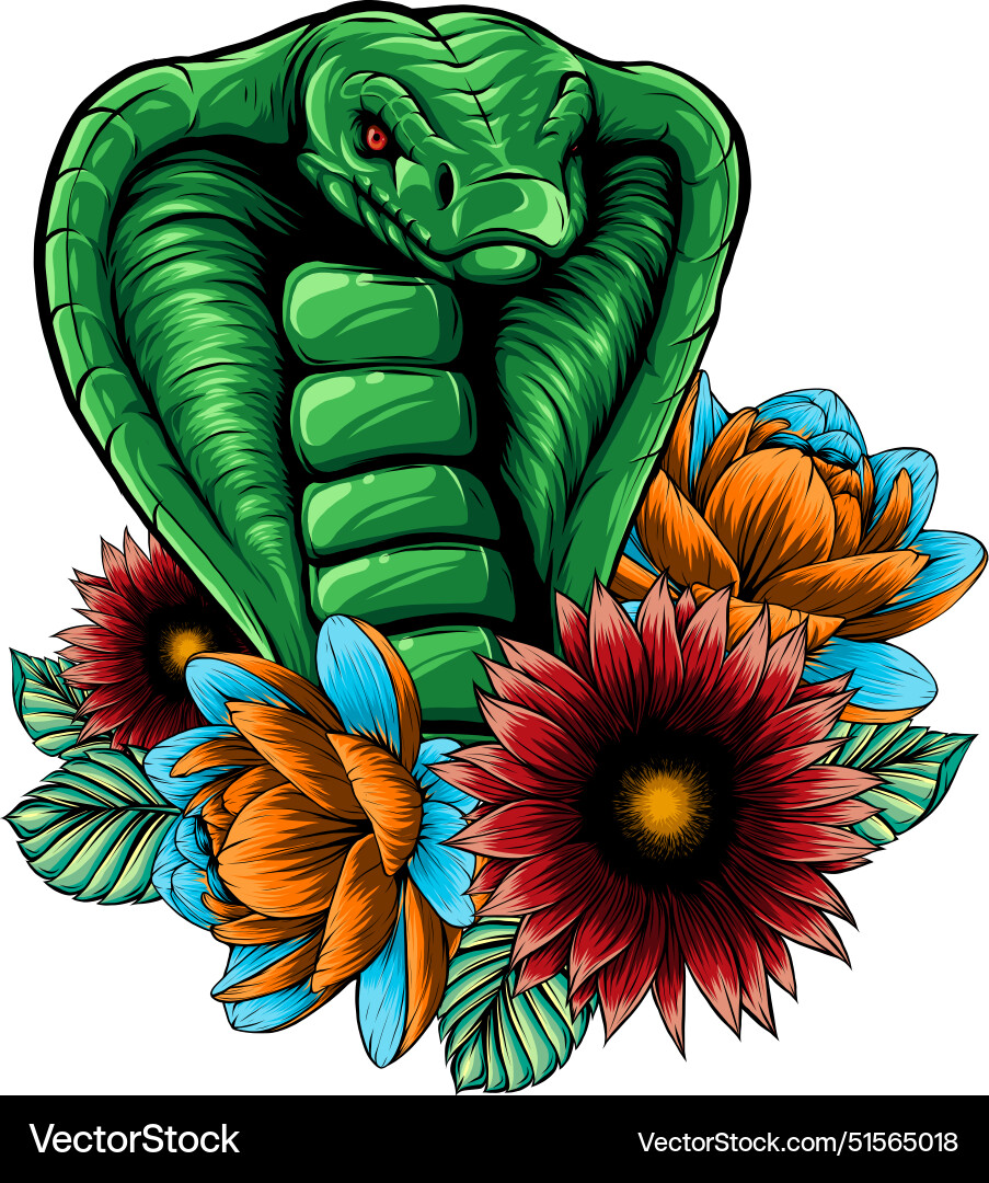 Animal cobra head colored Royalty Free Vector Image