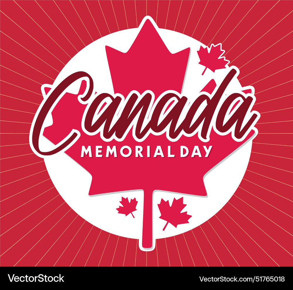 Canada memorial day with canadian flag Royalty Free Vector