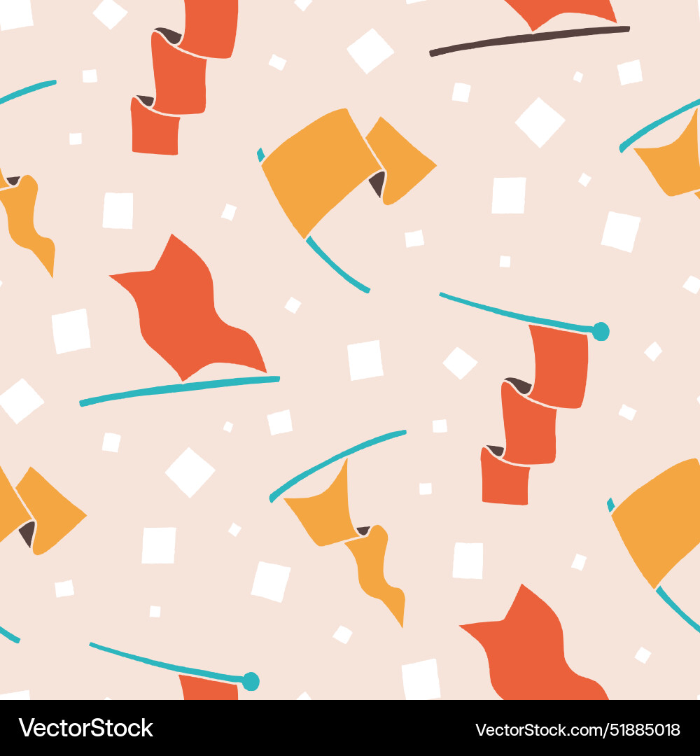 Flag banner square seamless pattern design Vector Image