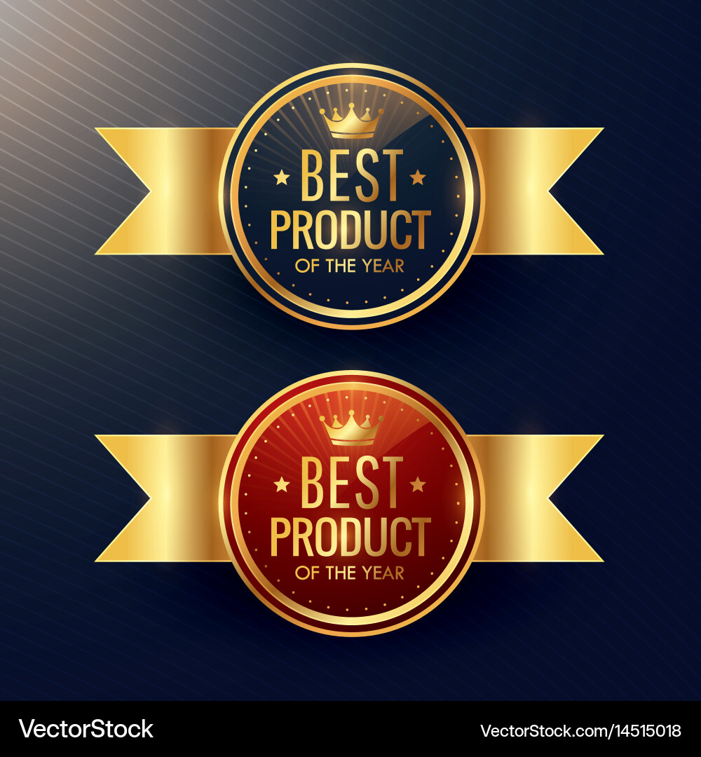 Golden Product Awards & Badges Royalty Free Vector Image