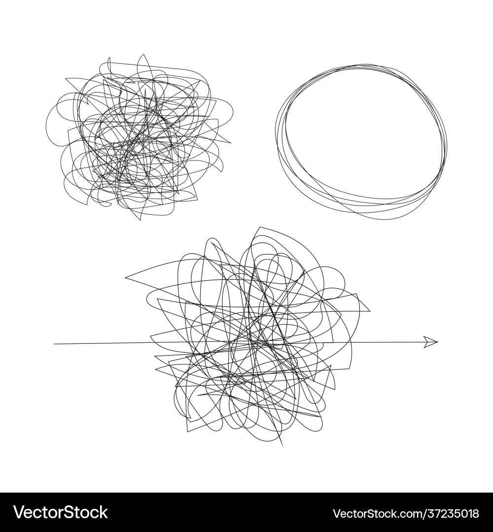 Messy shapes confuse concept Royalty Free Vector Image