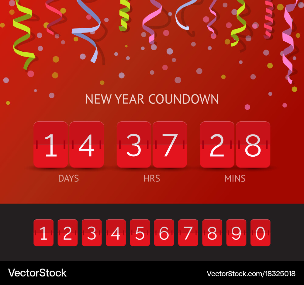 New year countdown banner Royalty Free Vector Image