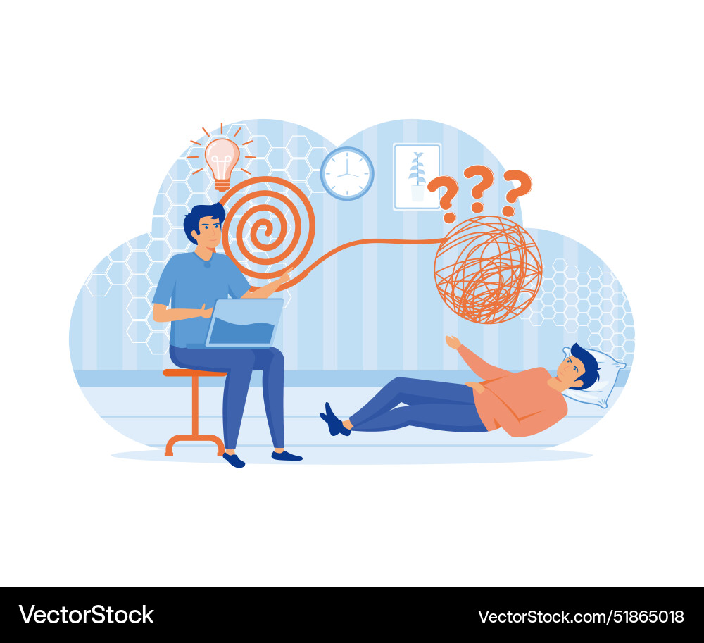 Psychotherapy unraveling complex situations Vector Image