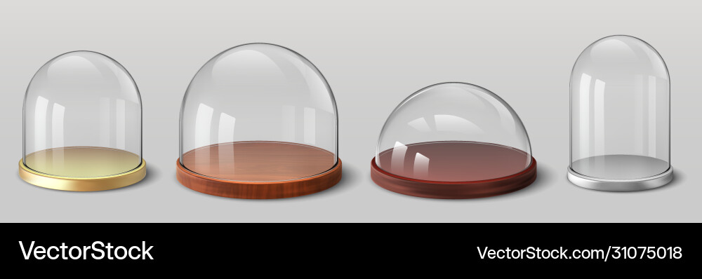 Realistic domes 3d spherical and hemispherical Vector Image