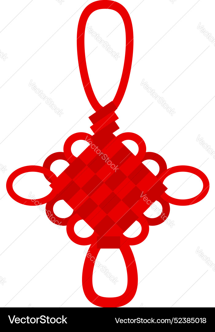Red chinese knot representing prosperity and good Vector Image