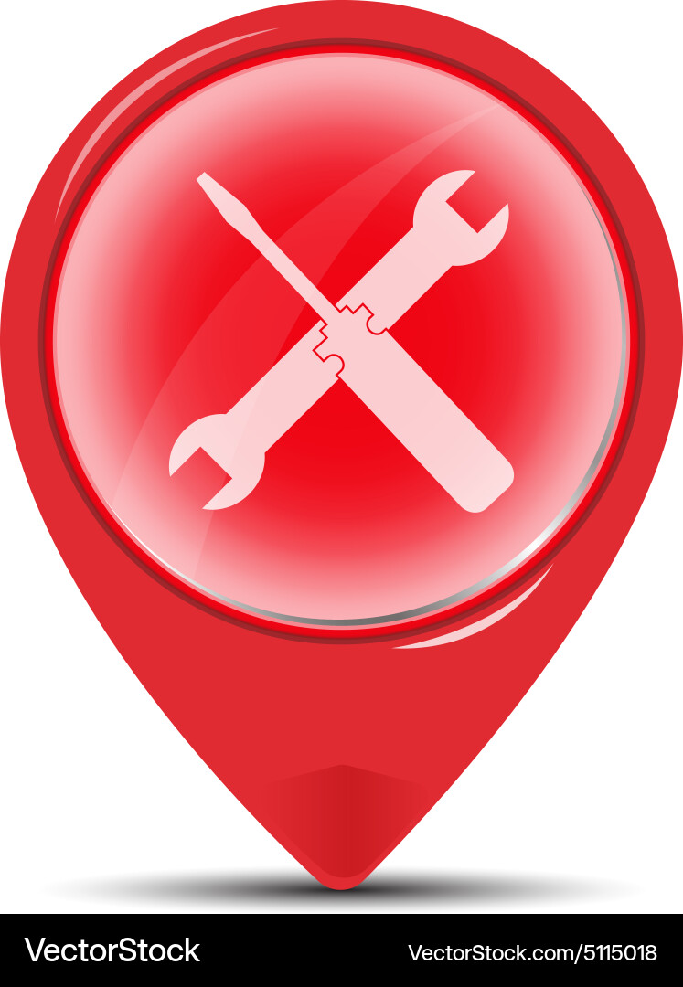 Red service symbol Royalty Free Vector Image - VectorStock