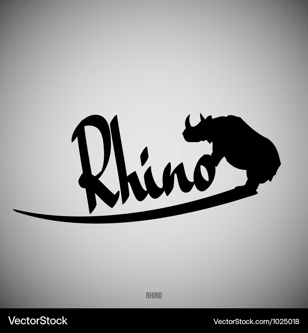 Rhino calligraphic elements Royalty Free Vector Image