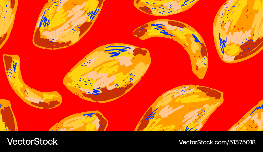 Texture mangoes tropical exotic pattern cartoon Vector Image