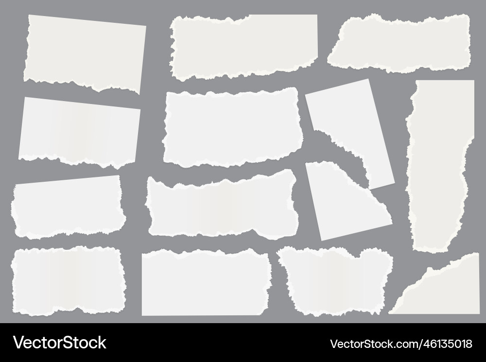 Torn paper set graphic elements in flat design Vector Image