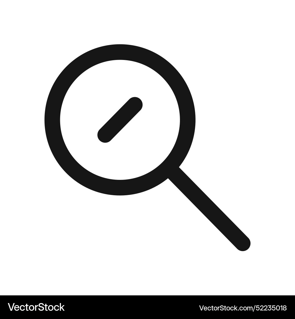 Zoom out icon black line art logo Royalty Free Vector Image