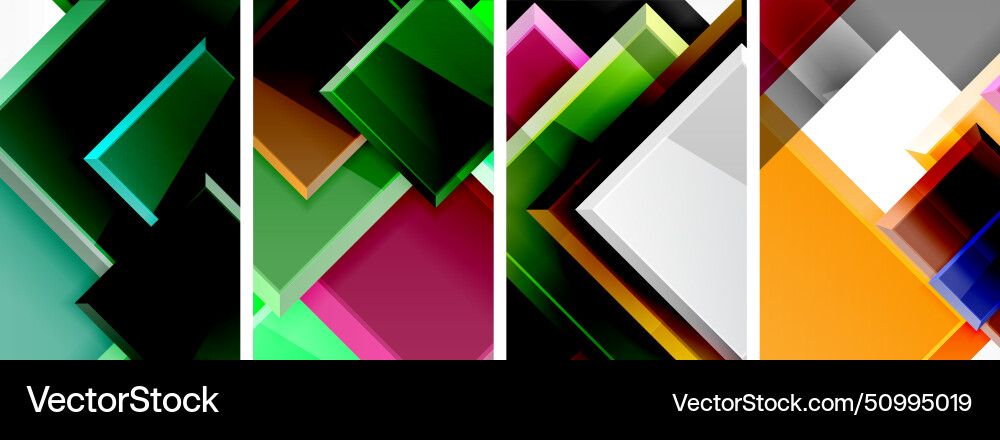 A collage of four different colored squares Vector Image