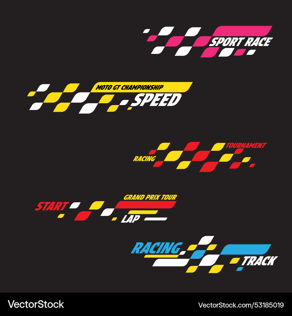 Abstract colour checkered text set Royalty Free Vector Image