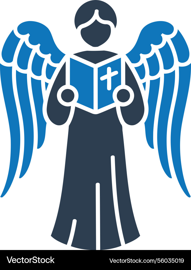 Angel with book icon Royalty Free Vector Image