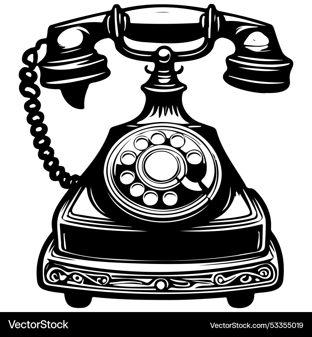 Cartoon phone hand drawn line transparent Vector Image