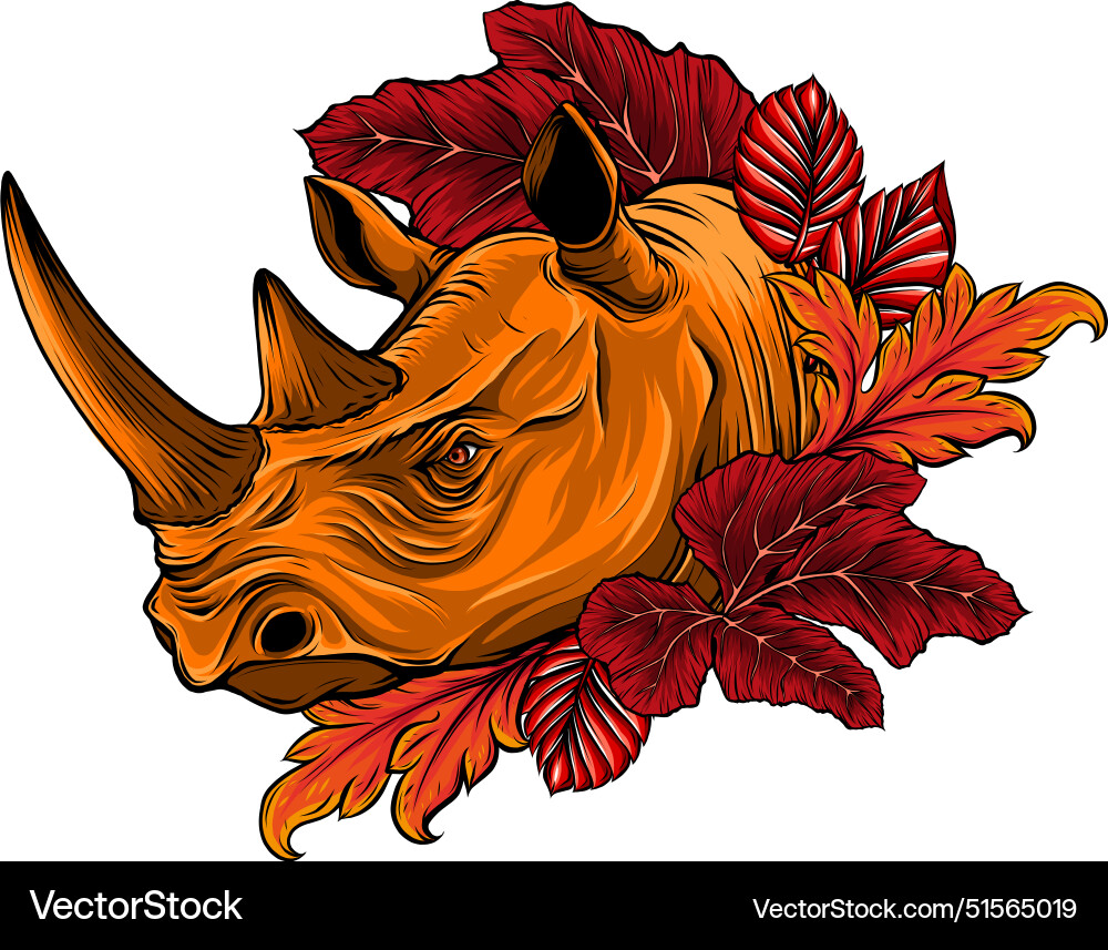 Colorful head rhino design Royalty Free Vector Image