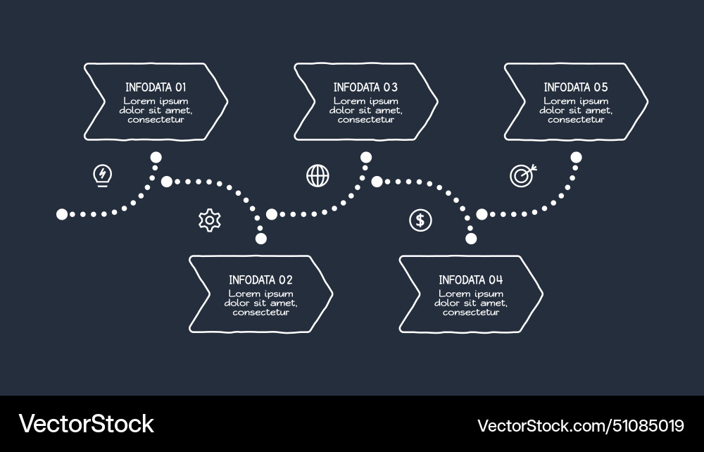 Doodle infographic elements with 5 options Vector Image