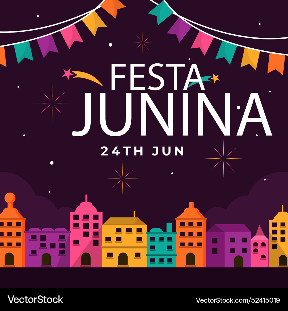 Flat festa junina background Royalty Free Vector Image