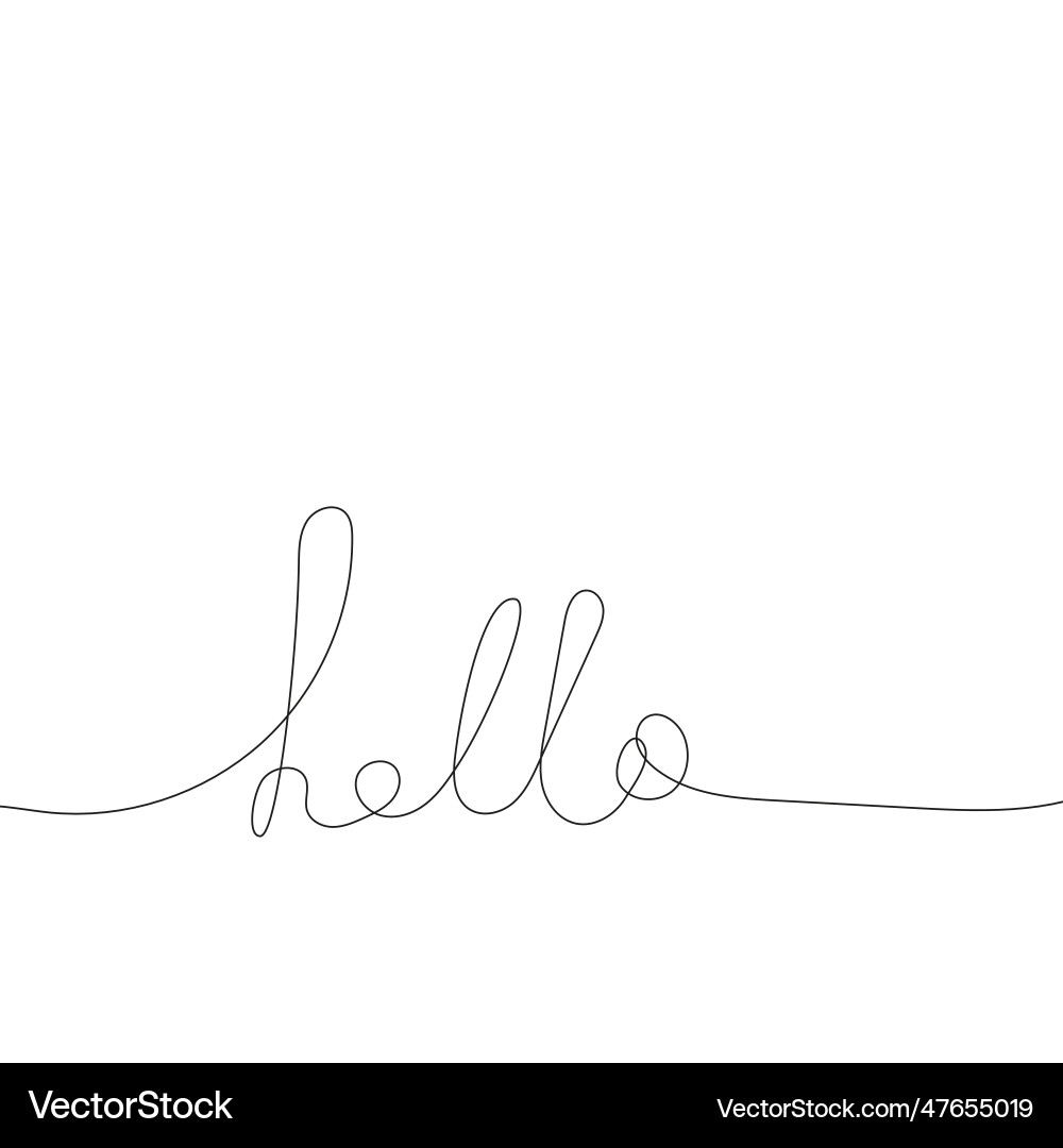 Handwriting word hello Royalty Free Vector Image