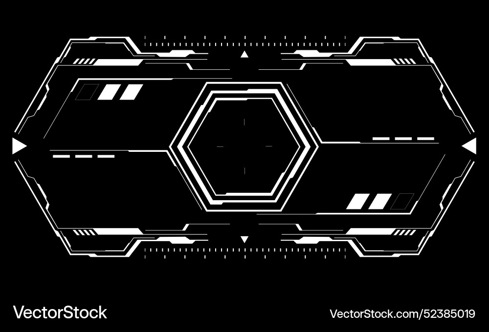 Hud sci-fi interface screen view white geometric Vector Image