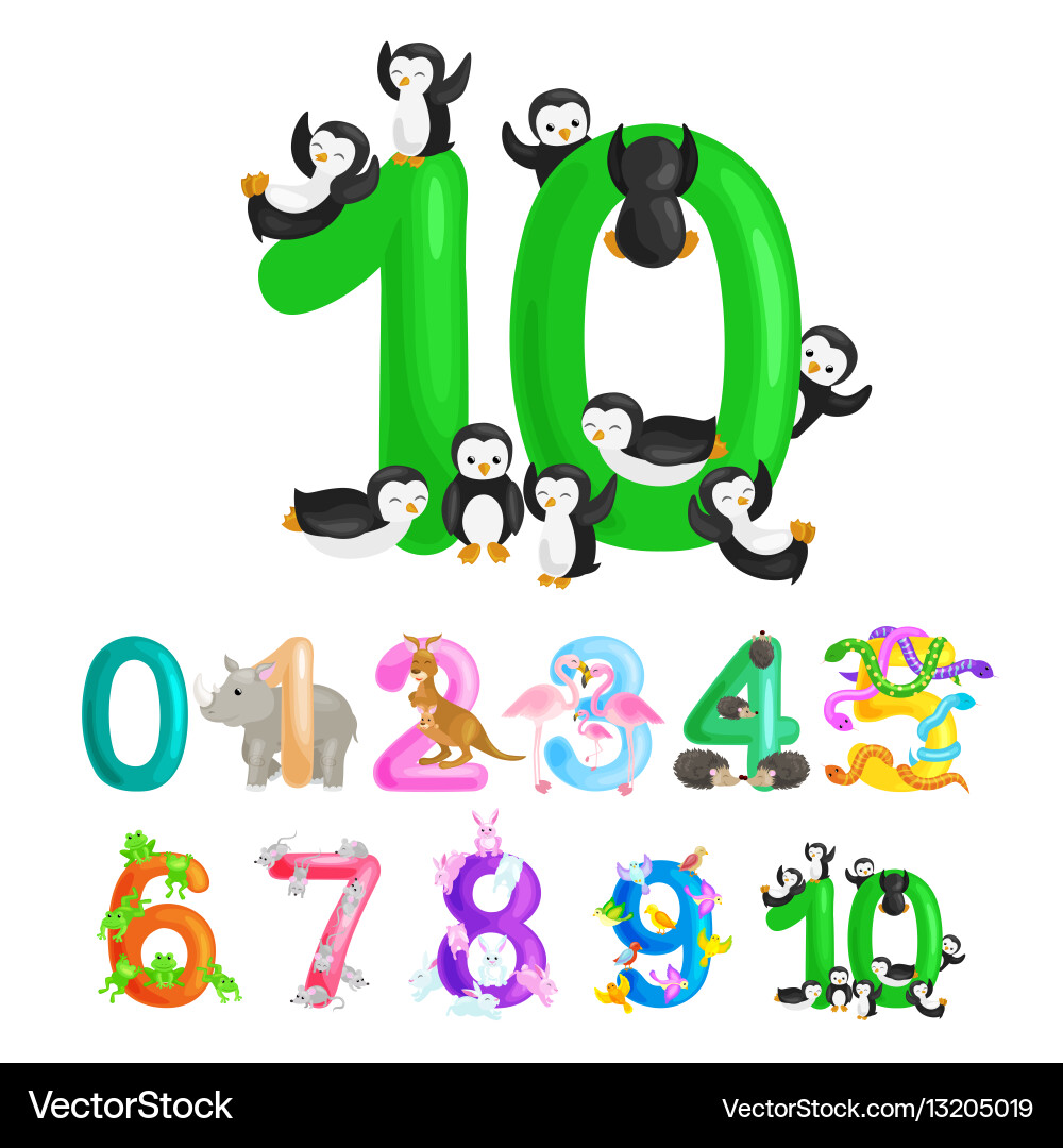 Ordinal number 10 for teaching children counting Vector Image