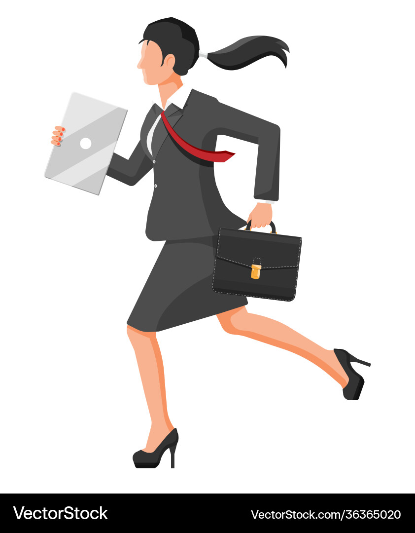 Businesswoman is fast running Royalty Free Vector Image