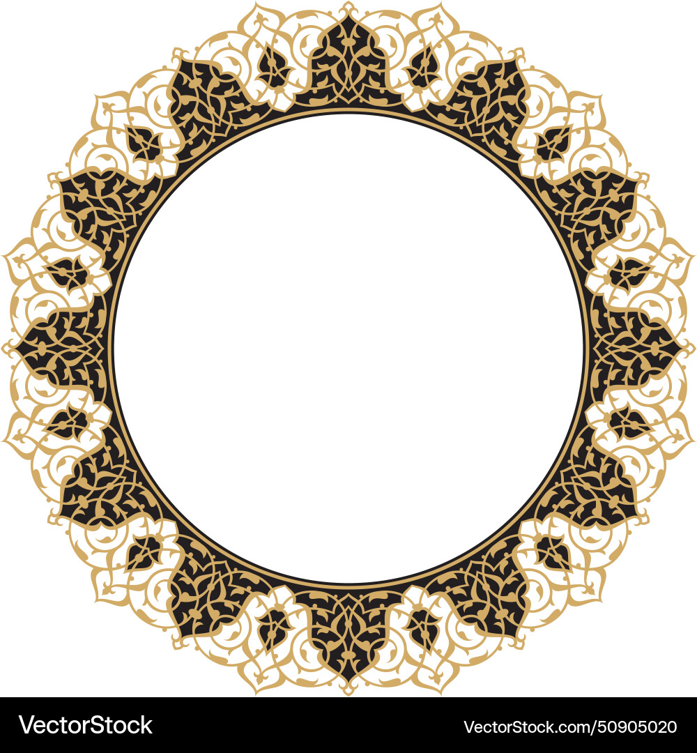 Circular ornament design pattern eastern style Vector Image