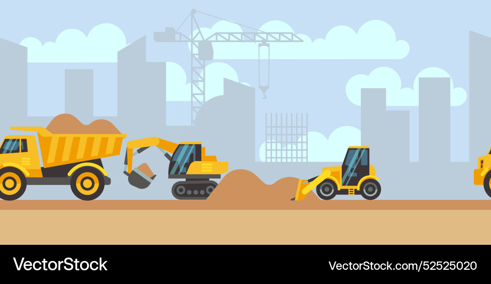 Coal mining excavation industrial landscape Vector Image