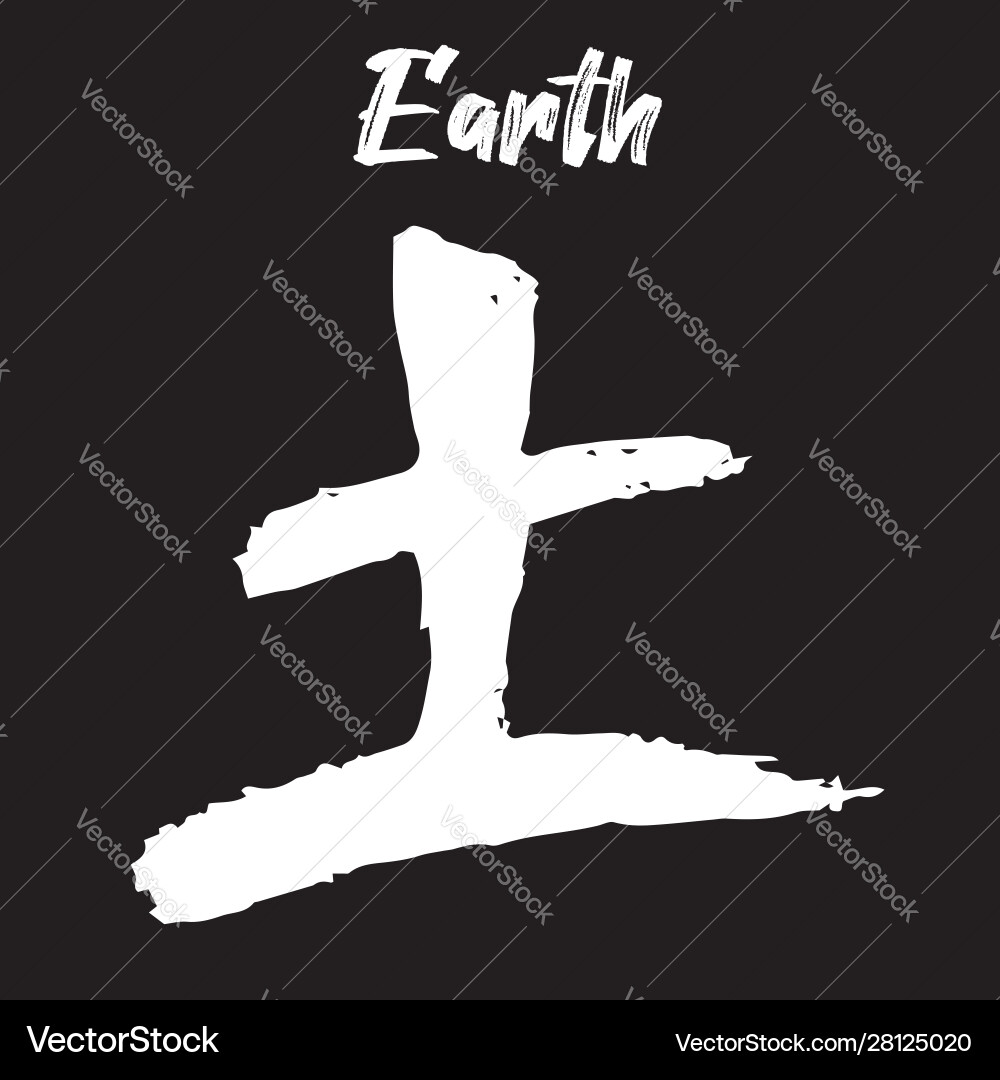 Feng shui chinese element earth white symbol Vector Image