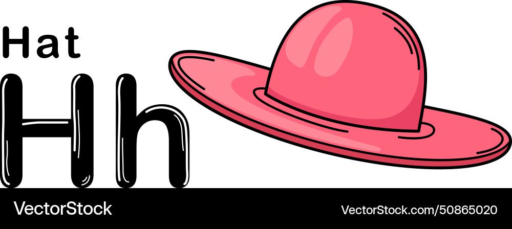 Isolated alphabet letter h-hat Royalty Free Vector Image